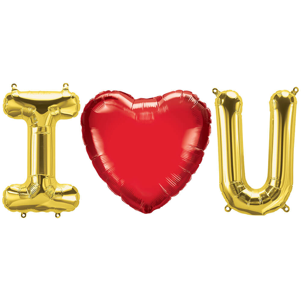 16 inch Northstar I Heart U Letters Kit Foil Balloon