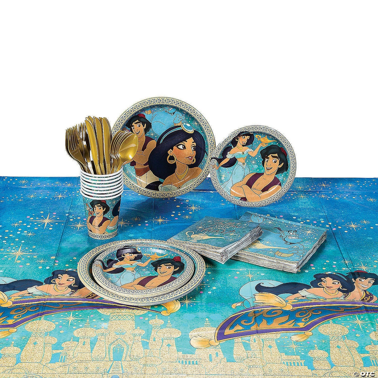 54 inch X 84 inch Unique Aladdin Plastic Tablecover - 79503