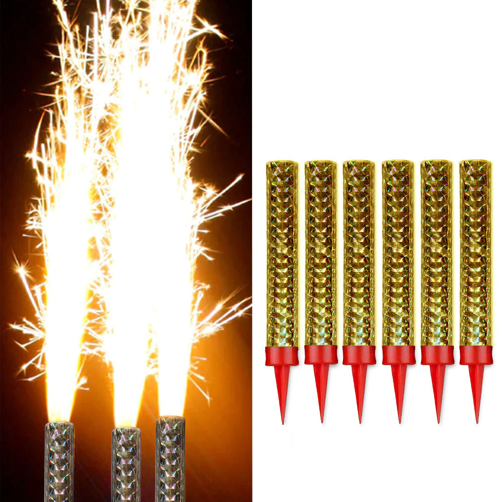 Cake Sparkler Party Candles - Gold (6 Pk)