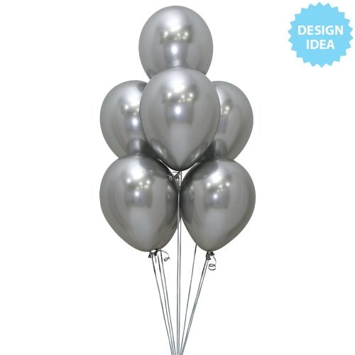 11 inch Sempertex Reflex Silver Latex Balloons - 53145 - LA Balloons