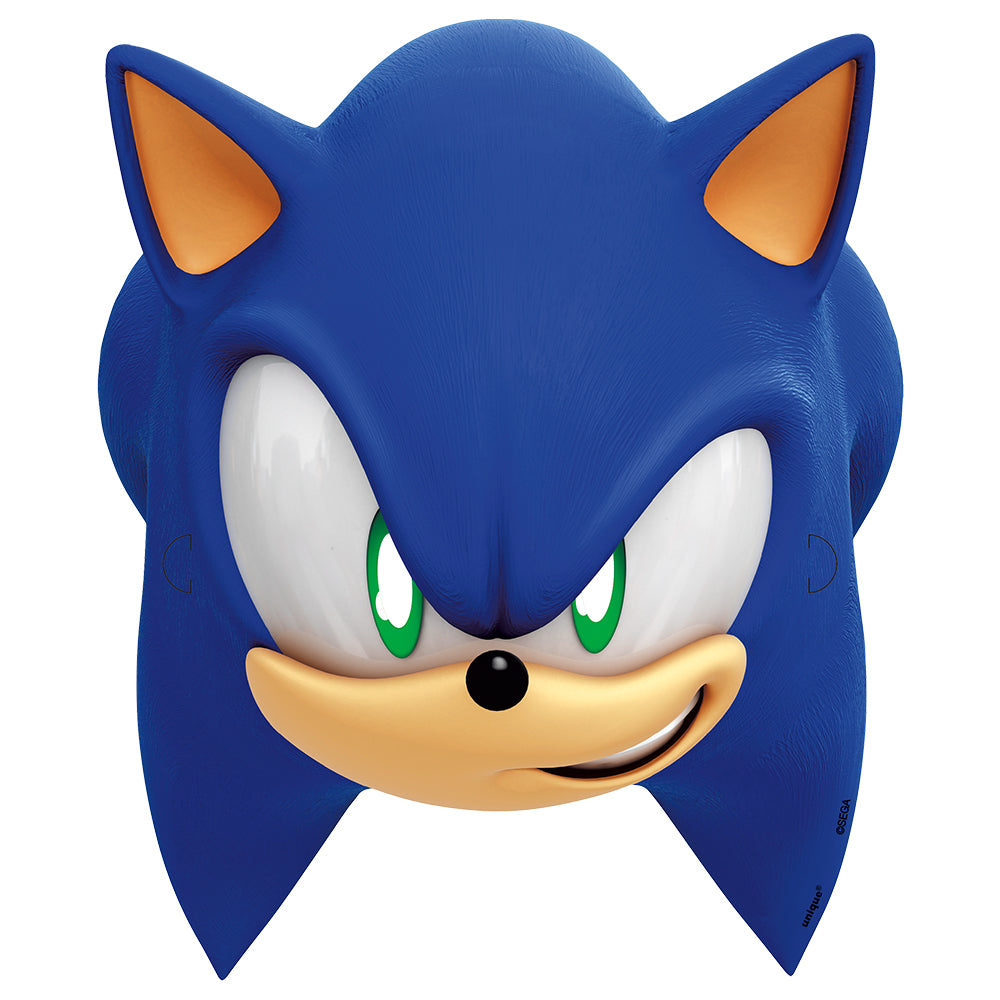 Unique Sonic The Hedgehog Paper Masks 8PK 21850