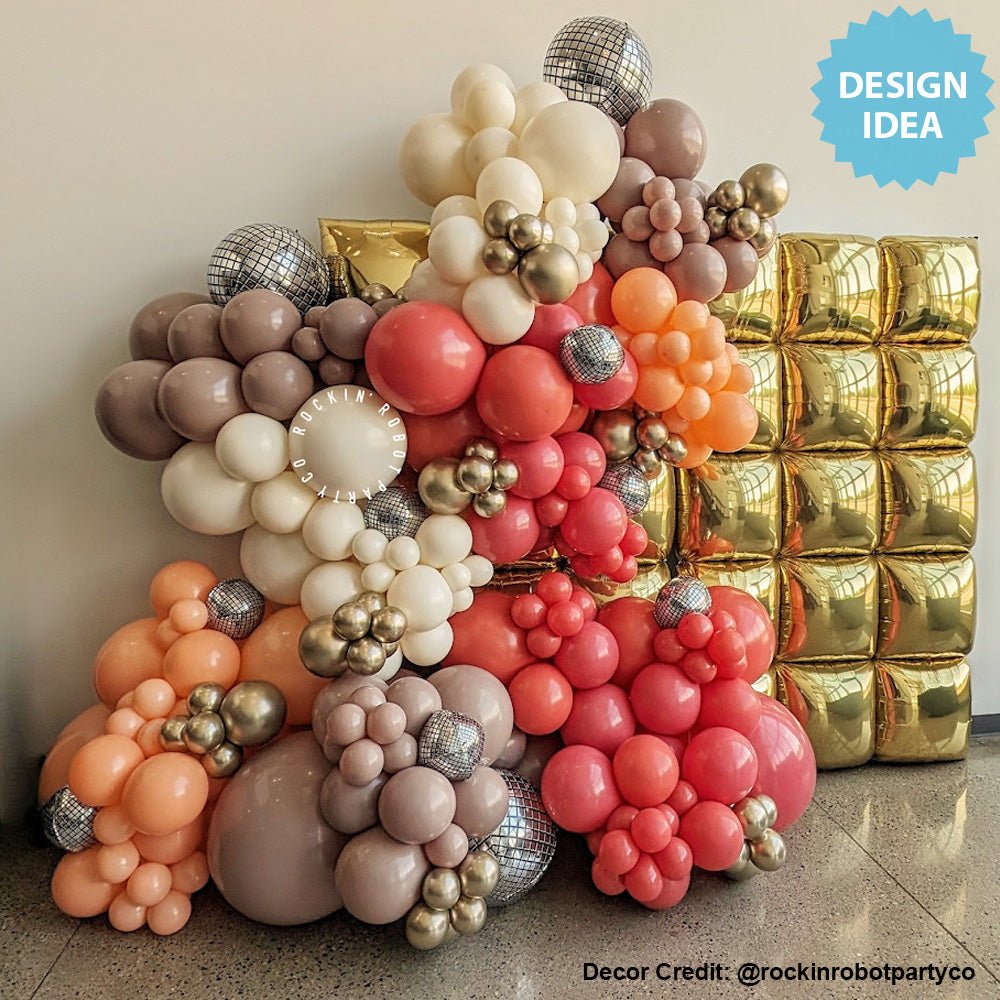 24 Inch Tuftex Squared Gold Silver Foil Balloon 78313 - LA Balloons