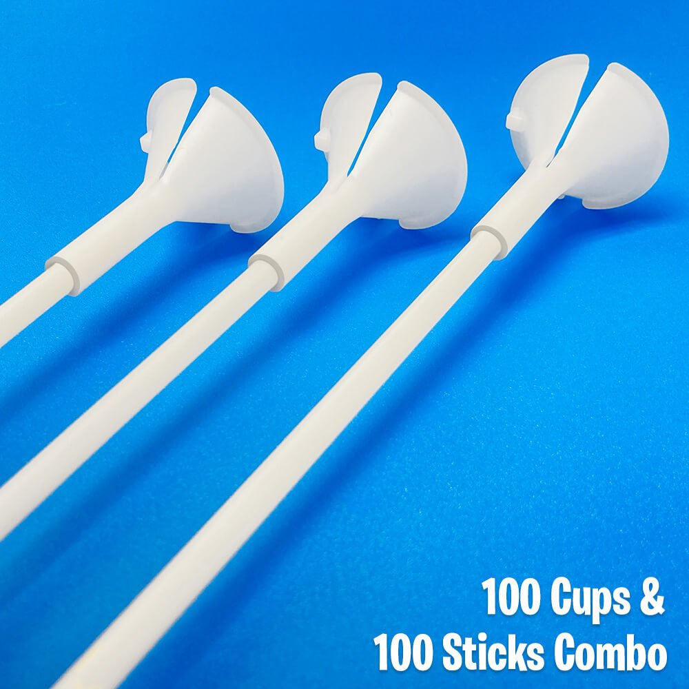 24 inch Premiumconwin Standard Balloon Cups and Sticks 100Pk - LA Balloons