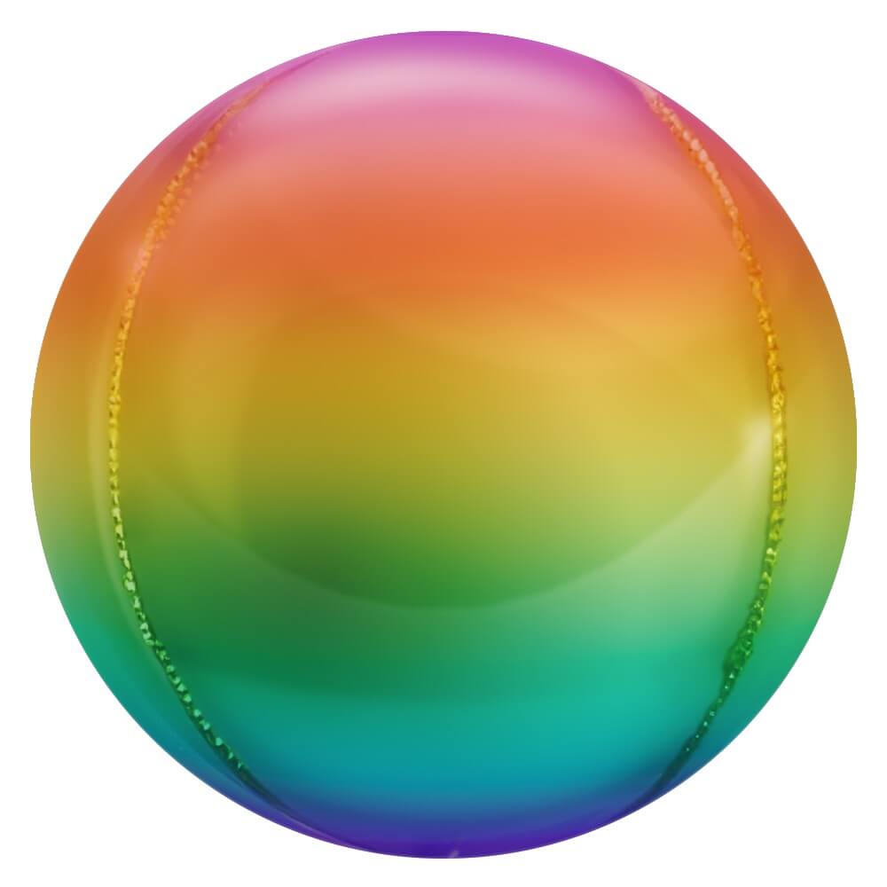 Partybrands 3D Sphere Metallic Ombre Rainbow Foil Balloon