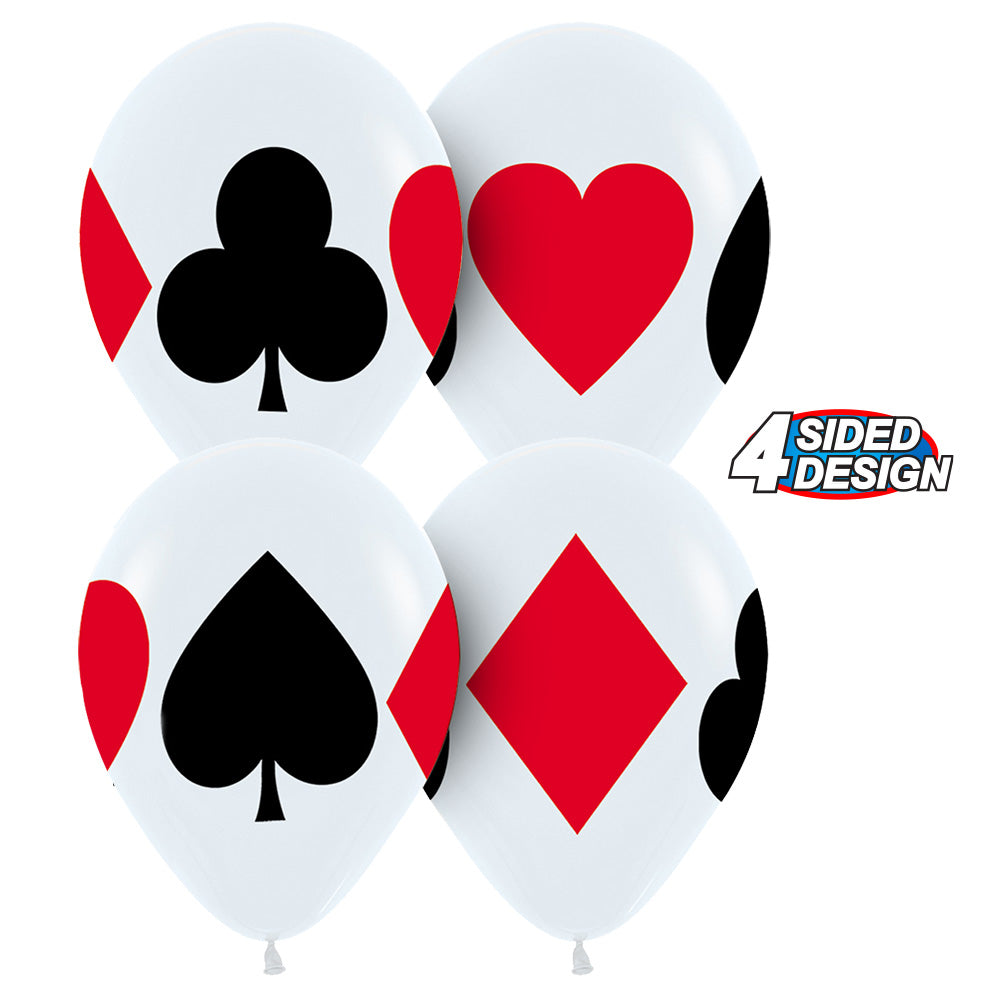11 inch Sempertex Card Suits Latex Balloons - 53264 - LA Balloons