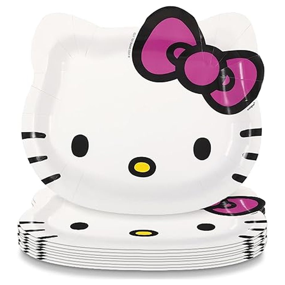 9 Inch Unique Hello Kitty Shaped Dinner Plates 8PK 41618 - LA Balloons