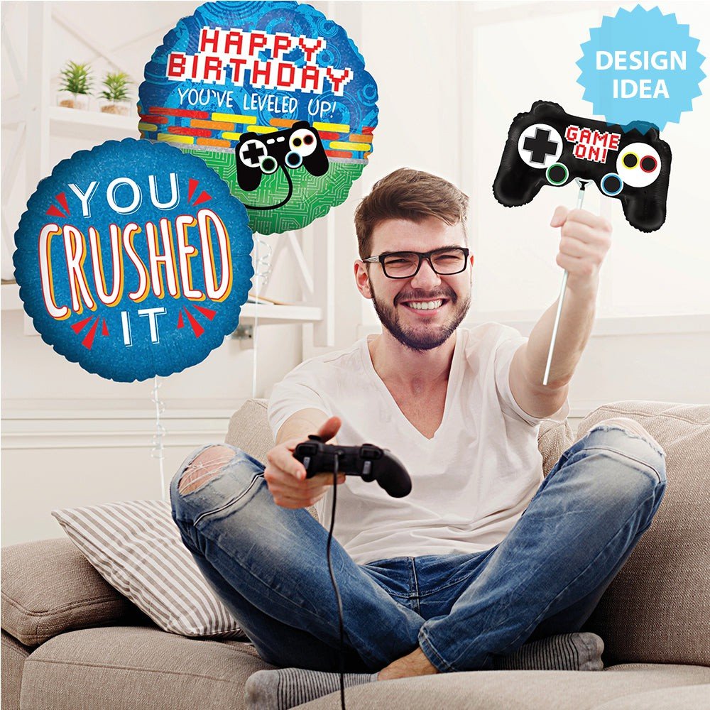 14 in Betallic Game Controller Mini Shape Foil Balloon 19122 - LA Balloons