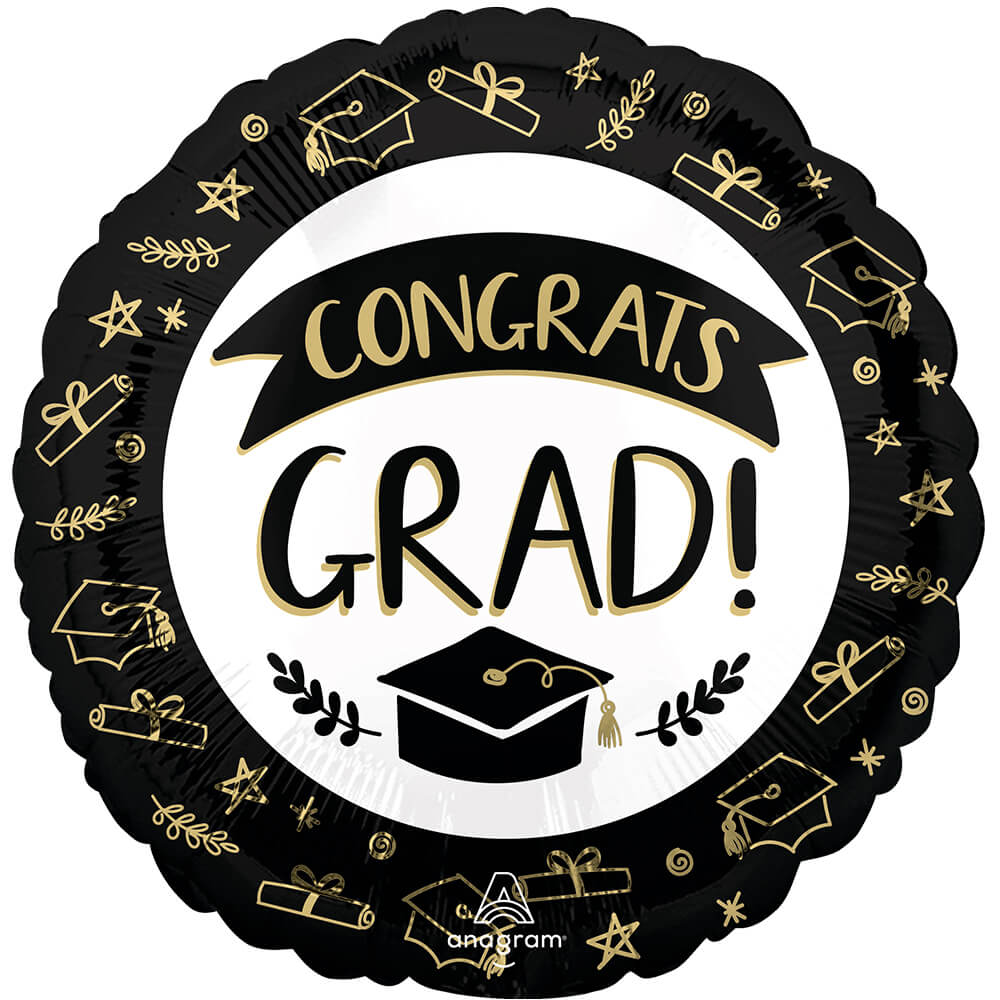 17 Inch Anagram Sketched Congrats Grad Foil Balloon 45454
