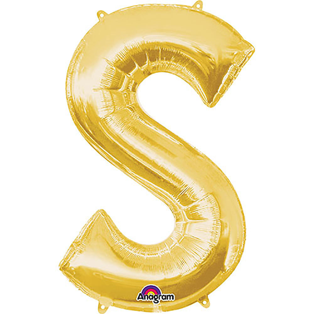 34 inch Anagram Letter S - Gold Foil Balloon - 32984