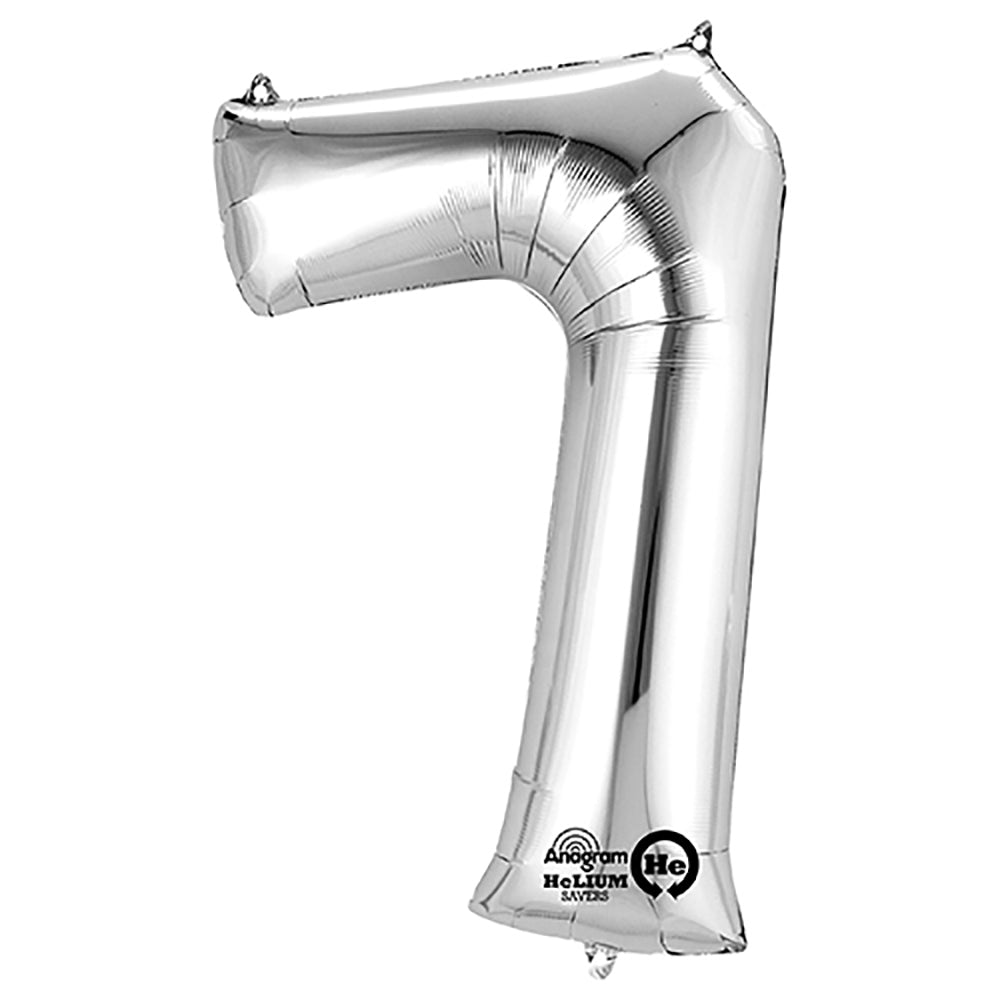34 inch Anagram Number 7 - Silver Foil Balloon - 27987