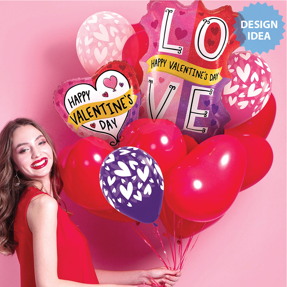 18 in Betallic Valentine Color Block Balloon 26239