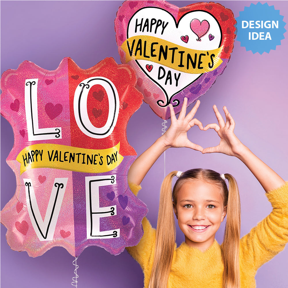 18 in Betallic Valentine Color Block Balloon 26239