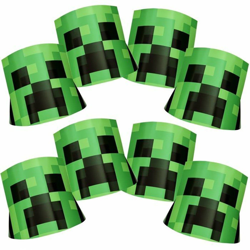 Unique Minecraft Party Hats (8 Pk) - 79411 - LA Balloons