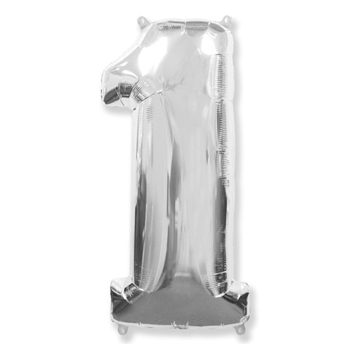 42 inch Party Brands Number 1 - Silver Foil Balloon
