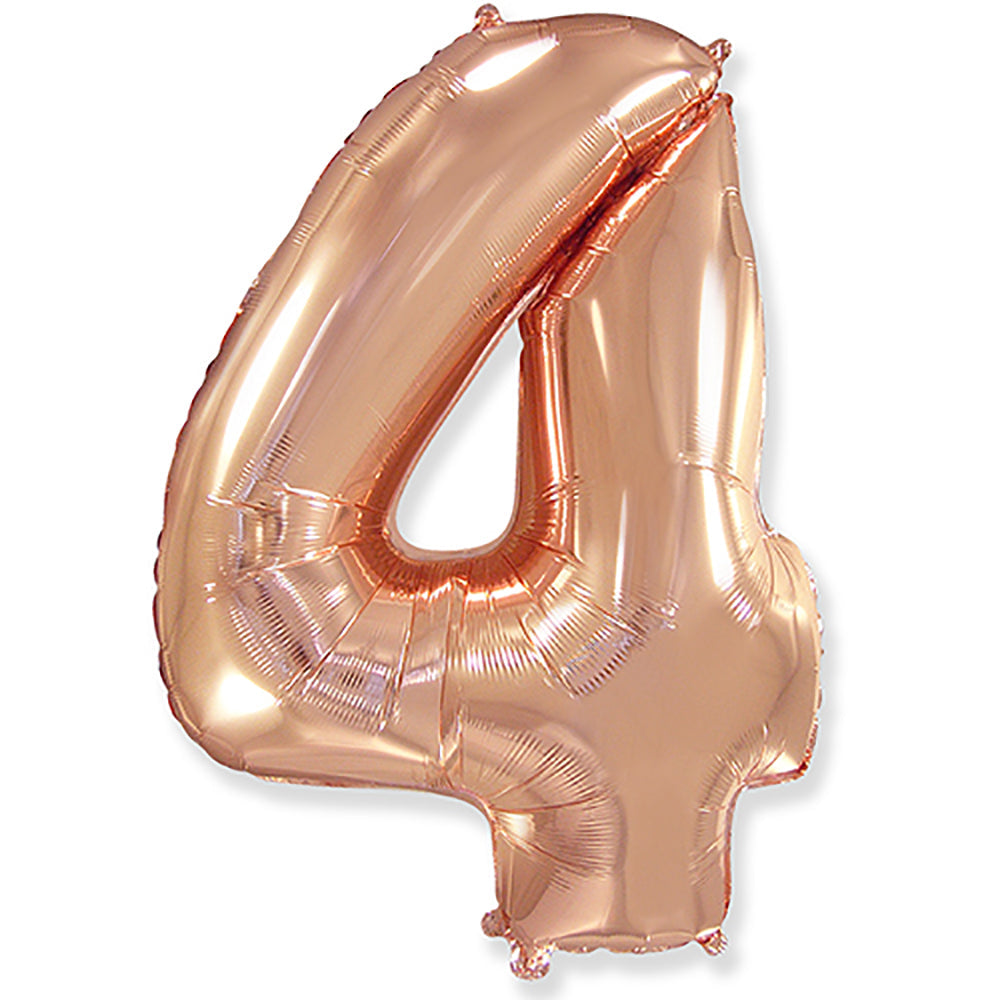 42 inch LA Balloons Number 4 - Rose Gold Foil Balloon