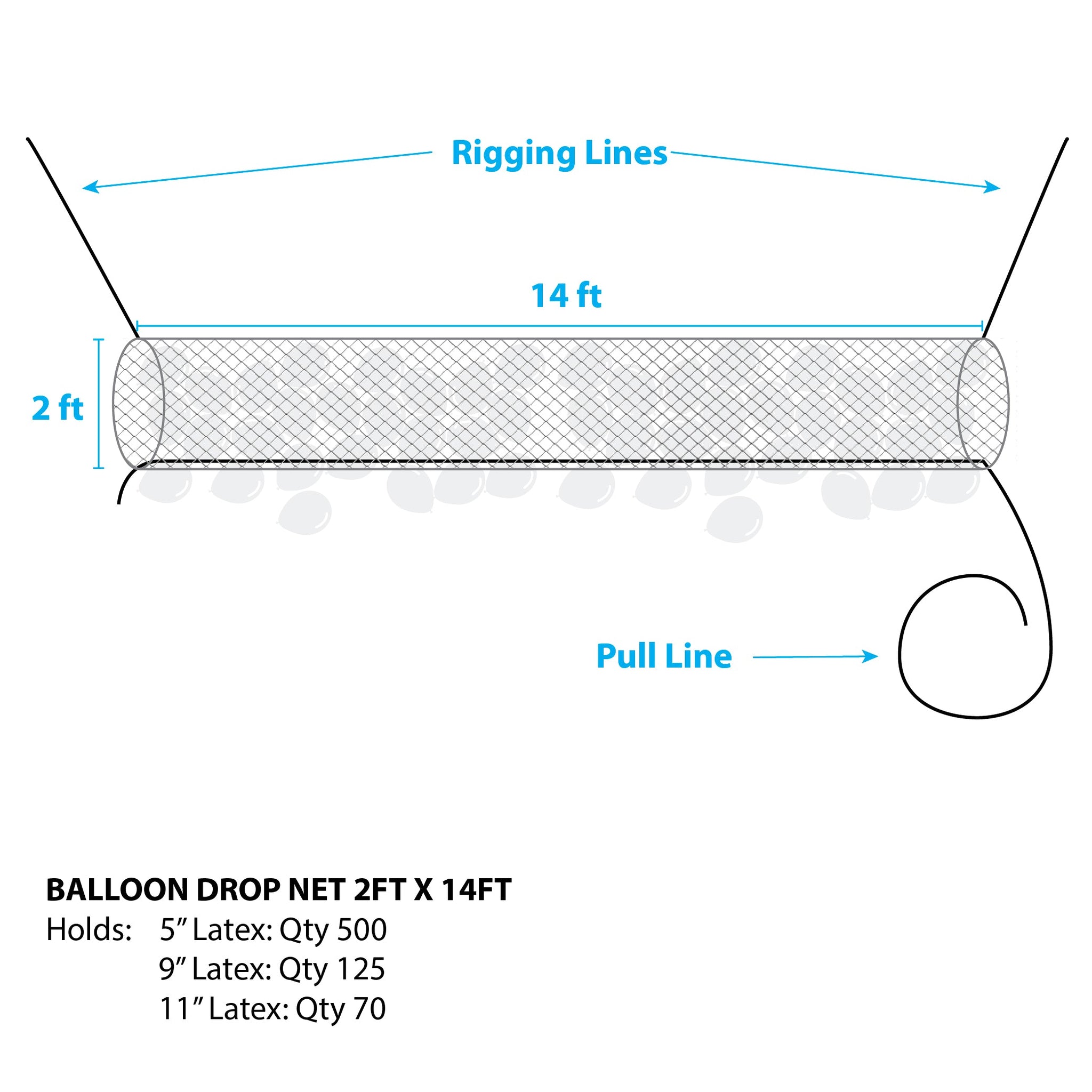 Boss 125 - Balloon Drop Net - 2Ft X 14Ft
